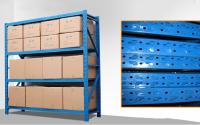 China 4 Tiers Metal Shelving Unit Heavy Duty Slotted Boltless Garage Storage Shelves for sale