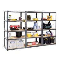 China Heavy duty 4 layers galvanize steel metal shelf boltless rack shelving with 16mm particle board for sale