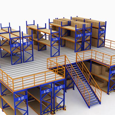 China Heavy Duty Warehouse Storage Shelves Structural Steel Loft Racking Platform for sale