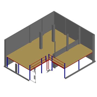 China Industrial Warehouse Steel Platform Mezzanine Floor Rack For Warehouse Storage Shelves & Units Heavy Duty Racking Platform for sale