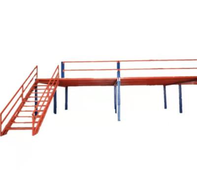 China Steel Warehouse Mezzanine Rack Attic Shelf With Plastic Sprayed Structure for sale
