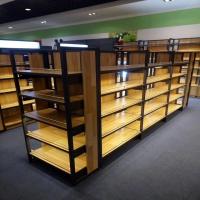 China Steel and wood shelf display for sale