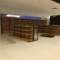 China Steel and wood shelf display for sale