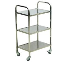 China Beauty and hairdressing tool cart special price medical stainless steel trolley manicure trolley two-layer shelf medical for sale