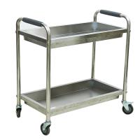 China Beauty and hairdressing tool cart special price medical stainless steel trolley manicure trolley two-layer shelf medical for sale