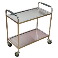China Beauty and hairdressing tool cart special price medical stainless steel trolley manicure trolley two-layer shelf medical for sale