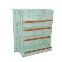 China Supermarket shelf black-and-white double-sided hole board shelf convenience store snack shelf customization for sale