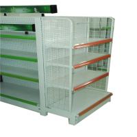China Supermarket shelf black-and-white double-sided hole board shelf convenience store snack shelf customization for sale