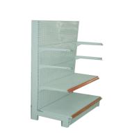 China Supermarket shelf black-and-white double-sided hole board shelf convenience store snack shelf customization for sale