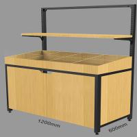 China Food shelf supermarket display shelf convenience store steel wooden shelf candy, dried fruit, loose grain food shelf for sale