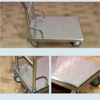 China Flat Folding Trolley Supermarket Warehouse Goods Pull Cargo Mute stainless steel flat car factory price sales for sale