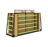 China Supermarket shelf, single and double steel and wood snack rack, mother and baby pharmacy display rack for sale