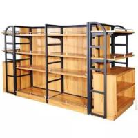 China Supermarket shelf, single and double steel and wood snack rack, mother and baby pharmacy display rack for sale