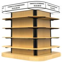 China factory direct sale supermarket promotion retail shop counter shelves with fruit vegetable wood snack display rack for sale