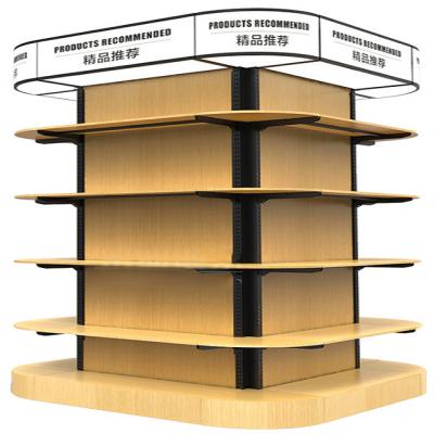 China factory direct sale supermarket promotion retail shop counter shelves with fruit vegetable wood snack display rack for sale