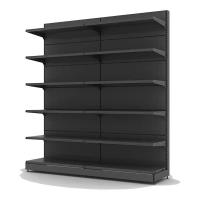 China Tianjin Wan Hongxin Supplier Metal Supermarket Shelves Lozier Gondola Shelving Shop Racks With Good Selling for sale