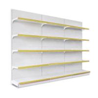 China High Quality Fashion Milk White Flat Panel Supermarket Display Rack Retail Store Shelf Heavy Duty Supermarket Shelves for sale