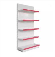 China High Quality Fashion Milk White Flat Panel Supermarket Display Rack Retail Store Shelf Heavy Duty Supermarket Shelves for sale