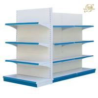 China Guangzhou Design Metallic Gondola Shelving Display Stand Wall Mini Racks Red Supermarket Shelf for sale
