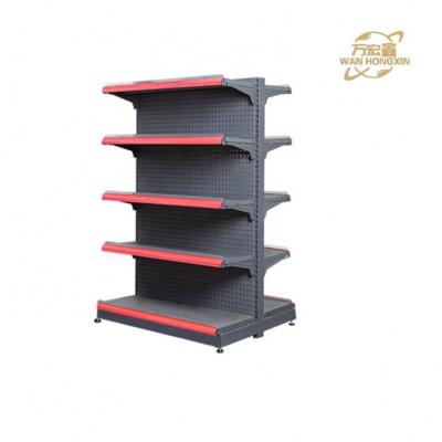 China Customized Supermarket Display Shelves Double Sided Metal Gondola Rack for sale