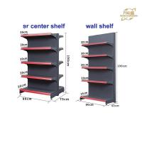 China Hot Sales Single And Double Sided Supermarket Equipment System Metal Supermarket Gondola Shelving For Display Rack for sale