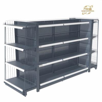 China Wan Hongxin Single-side Supermarket Gondola Wall-to-wall Shelves for sale