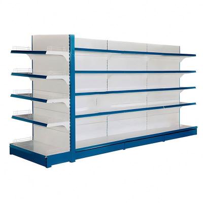 China Customized Single-side Gondola Shelving Convenience Store Supermarket Shelves Supermarket Rack Light Duty Metallic for sale