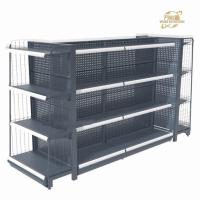 China Customized Single-side Gondola Shelving Convenience Store Supermarket Shelves Supermarket Rack Light Duty Metallic for sale