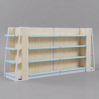 China Double Sided Supermarket Wall Shelves Steel Modern Grocery Store Shelf for sale