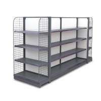 China Liquor Store Laminate Storage Shelves Gondola Fixtures Displays Retail Shelving for sale