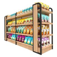 China Grocery Store Laminate Storage Shelves Supermarket Gondola Shelving Light Duty for sale