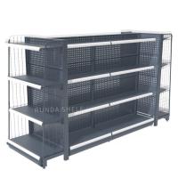 China Cold Rolled Laminate Storage Shelves Supermarket Steel Display Shelf Racks for sale