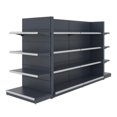 China Supermarket Laminate Storage Shelves Light Duty Metal Display Shop Shelf Rack for sale