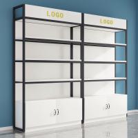 China Supermarket Laminate Storage Shelves Light Duty Metal Display Shop Shelf Rack for sale