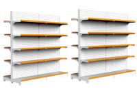 China Customized Store Shelving High Quality Fashion Grocery Store Display Racks Heavy Duty Supermarket Metallic Shelves for sale