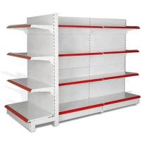 China Double Side Display Supermarket Merchandise Metal Shelves Supermarket Shelves For Snacks for sale