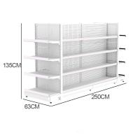 China Double Side Display Supermarket Merchandise Metal Shelves Supermarket Shelves For Snacks for sale