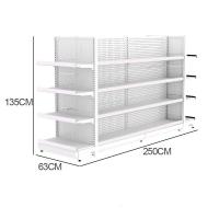 China Wholesale Metallic Supermarket Shopping Shelf Rack Double Sided Supermarket Shelving Adjustable Gondola for sale
