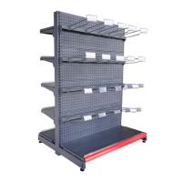 China Customized Double-sided Feature and used Metallic Material Shop Shelves Supermarket Shelf Retail Gondola Shelving for sale