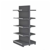 China White Metal Multi Layer Shelf Retail Supermarket Display Rack Light Duty for sale