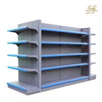 China Shop Multi Layer Shelf Grocery Store Racks Heavy Duty Double Sided for sale