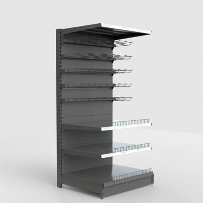 China Retail Store Gondola Display Rack Supermarket Metal Shelves Light Duty for sale