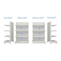 China Customized Used Grey Color Grocery Store Rack Supermarket Shelves System Grocery Store Supermarket Gondola Shelving for sale