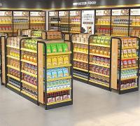 China Customized Used Good Quality Steel  Store Grocery Shelf Retail Metal Storage Display Supermarket Rack For Shop for sale