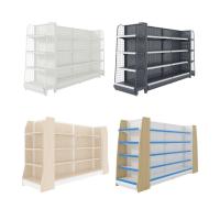 China Customized Used Supermarket Display Shelf  Single-sided Steel Wooden Shelf Fresh Supermarket Rack food Shelf Customization for sale