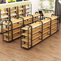 China Customized Used Supermarket Display Shelf  Single-sided Steel Wooden Shelf Fresh Supermarket Rack food Shelf Customization for sale