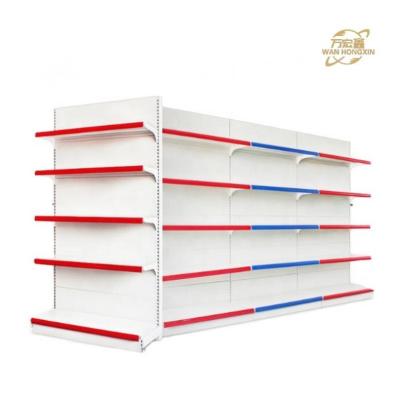 China Customized Used Wan Hongxin Shelves Store Stainless Steel Display Rack Gondola Shelving Supermarket Shelf for sale