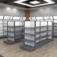 China Gondola Shelving Units Glass Shelves Merchandise Display Shelves Departmental Store Racks For Sale for sale