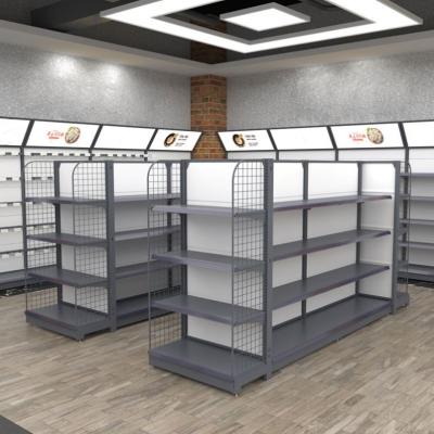 China Customized Wan Hongxin Fashionable Supermarket Shelving Gondola Supermarket Rack Super Market Shelf for sale