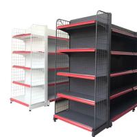 China metal and glass grocery store supermarket commodity shelf for sale